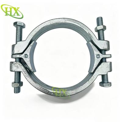 China Heavy duty double bolt Malleable iron cast steel metal hose clamp for sale