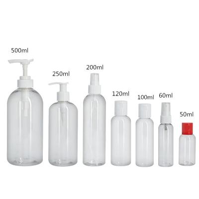 China 250ml plastic PET shampoo empty bottle with pump with pump dispenser for sale