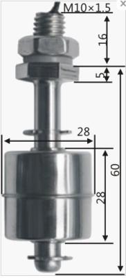 China stainless steel float level switch Ideal for water or other liquid with PH-/PH+ for sale