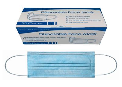 China 3 Ply  non woven Mask NonWoven Breathable  Earloop Mask 17.5*9.5CM for sale
