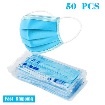 China PP Spunbonded Disposable 3 Layer Mask CE FDA MSDS Approval Non Woven Face Masks for sale