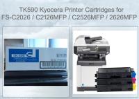 China Kyocera TK590C Toner Cartridge Cyan FS-C2526 C2626 M6026 M6526 Compatible for sale