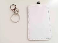 China Leather Sublimation Blank Products Car Keychain Holder With Card Sleeves for sale