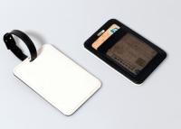 China Leather Sublimation Blank Products Luggage Tag With Glitter Or Card Sleeves Backing for sale