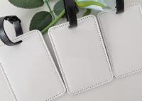China Leather Sublimation Blank Products Luggage Tag With Glitter Or Card Sleeves Backing for sale