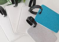 China Leather Sublimation Blank Products Luggage Tag With Glitter Or Card Sleeves Backing for sale