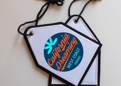 China Dye Sublimation Blank Car Freshener Hanger Tag For Personalized Printing for sale