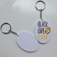 China Sublimation Blank Polymer Keyring Rounded Corner For Diy Printing for sale