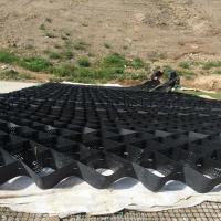 China 330mm-1000mm Welding Distance HDPE Geocell for Slope Protection Honeycomb Design for sale