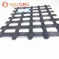 China High Tensile Polyester Geogrid 120kn PVC Coated 5m Width for Road Building Construction for sale