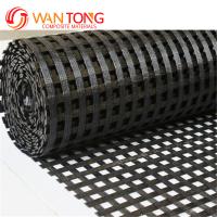 China High Tensile Polyester Geogrid 120kn PVC Coated 5m Width for Road Building Construction for sale