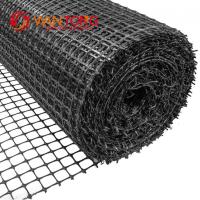 China Polypropylene Geo Grid Earthwork Products Biaxial 35KN Plastic Geogrid 25.4*25.4mm Mesh Size 1-6m Width for sale