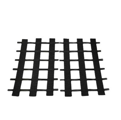 China Road Bed Solidification Biaxial Polyester Geogrid Made of 80-80 PET Material in Yellow for sale
