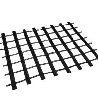 China Road Bed Solidification Biaxial Polyester Geogrid Made of 80-80 PET Material in Yellow for sale