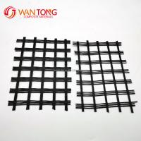 China Road Bed Solidification Biaxial Polyester Geogrid Made of 80-80 PET Material in Yellow for sale