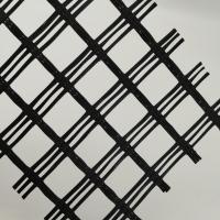 China Geotextile for Roadbed Solidification 1m-6m Width 80-80 PET Biaxial Polyester Geogrid for sale