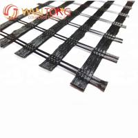 China Onsite Inspection Bitumen Coated Fiberglass Biaxial Geogrid for Road Pavement Yellow for sale