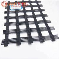 China Onsite Inspection Bitumen Coated Fiberglass Biaxial Geogrid for Road Pavement Yellow for sale