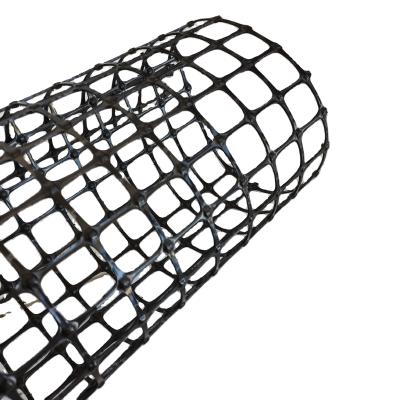 China Black PP Biaxial Geogrid 4040 for Road Reinforcement Mesh Size 12.7*12.7mm Direct for sale