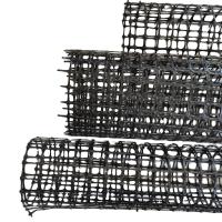China Black PP Biaxial Geogrid 4040 for Road Reinforcement Mesh Size 12.7*12.7mm Direct for sale