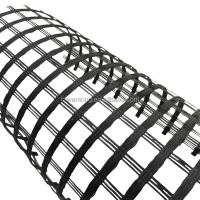 China 50-50kn Polyester Geogrid/ PET Geogrid for Reinforcing Riverbanks Roadbed Application for sale