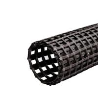 China 1m-6m Width Uniaxial Warp Knitting Polyester Geogrids Coated with High Strength PVC for sale