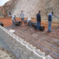 China 120KN HDPE Plastic Uniaxial Geogrid for Geosynthetic Stabilization 50m Roll Length for sale