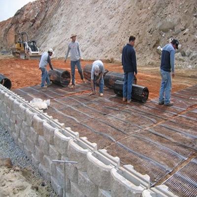 China 120KN HDPE Plastic Uniaxial Geogrid for Geosynthetic Stabilization 50m Roll Length for sale