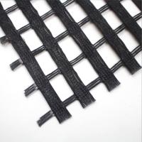 China Traditional Design Geosynthetic Material Warp Knitting PVC Coated Pet Polyester Geogrid for sale