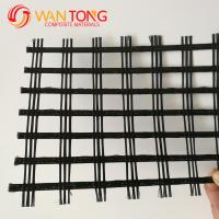 China Roadbed Solidification Biaxial Polyester Geo Grid 80-80 PET 1m-6m Width Bitumen Coated for sale