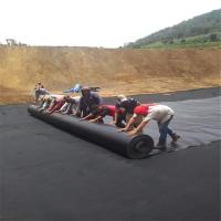 China Customized Width 0.75mm HDPE Geomembrane Film Fish Pond Liner for Shrimp Farming for sale