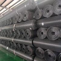 China 30kn PP Plastic Biaxial Geogrid for Road Construction Length 50-100m Raw Material Plastic PP for sale