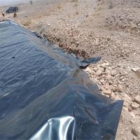 China Fish Farm Pond Liner Waterproof Sheet 1.5mm Single Sided Textured HDPE Black Geomembrane for sale