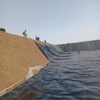 China Fish Farm Pond Liner Waterproof Sheet 1.5mm Single Sided Textured HDPE Black Geomembrane for sale