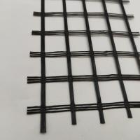 China 100-100kn High Tensile Strength Geogrids for Asphalt Pavement Reinforcement in Yellow for sale