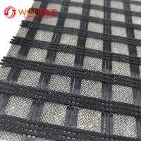 China 50/50kn Fiberglass Geogrid Composite Nonwoven Geotextile for Reinforcement Paving Grid for sale