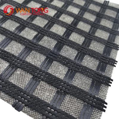 China 80kn 120kn Tensile Yield Biaxial/Uniaxial Polyester Pet Geogrid for Road Construction for sale