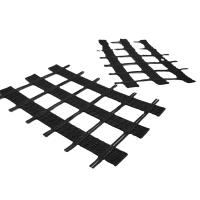 China 80kn 120kn Tensile Yield Biaxial/Uniaxial Polyester Pet Geogrid for Road Construction for sale