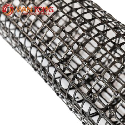 China High Strength Tensile HDPE PP Plastic Biaxial Black Geogrid for Highway Stabilization for sale
