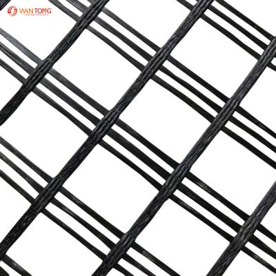 China Roadbed Solidification Biaxial Polyester 80-80 PET Geogrid for Roadbed Stabilization for sale
