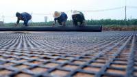China 50KN Bitumen Coated Fiberglass Geogrid The Essential Product for Road Reinforcement for sale