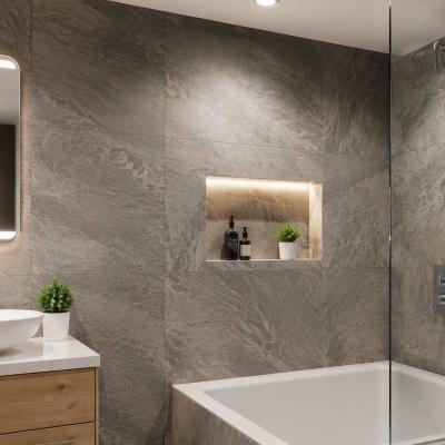 China PVC Stone Plastic Wall Panels 400mm V-Groove Waterproof Interior Wall Board 21 Models for sale