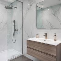 China 8mm PVC Plastic Wall Panels 500mm Waterproof HD Marble Wall Panel for sale