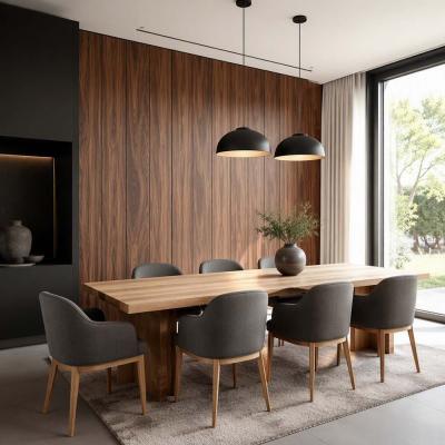 China Medium Brown Wood Pattern SPC Wall Panels For Bathroom / Retail Wall for sale