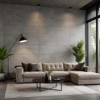 China Dark Grey / Black Stone Pattern Large Board Wall Panel 1.2x2.44m Click Lock Wall Cladding Panels for sale