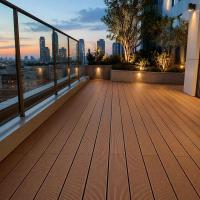 China Seamless WPC Decking Board 102x22mm Tongue / Groove Outdoor Decking Wall Panels for sale