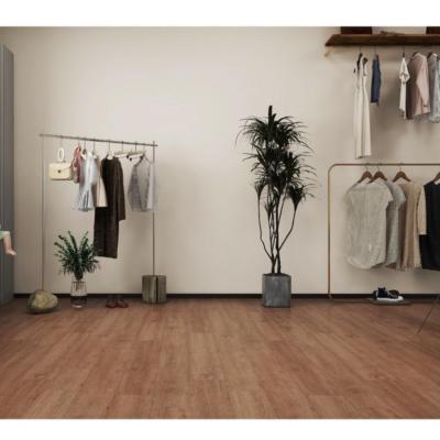 China Red Brown / Red Oak Click Lock Plank Flooring Waterproof Textured Finish Surface for sale