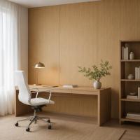 China Cream / Off White Wood Pattern Wall Panels For Bathroom / Kitchen for sale