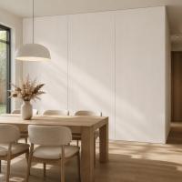 China Cream / Off White Wood Pattern Wall Panels For Bathroom / Kitchen for sale