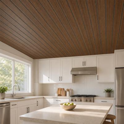 China White / Wood Grain PVC Wall Ceiling Panels, 300mm Decorative PVC Panels for sale